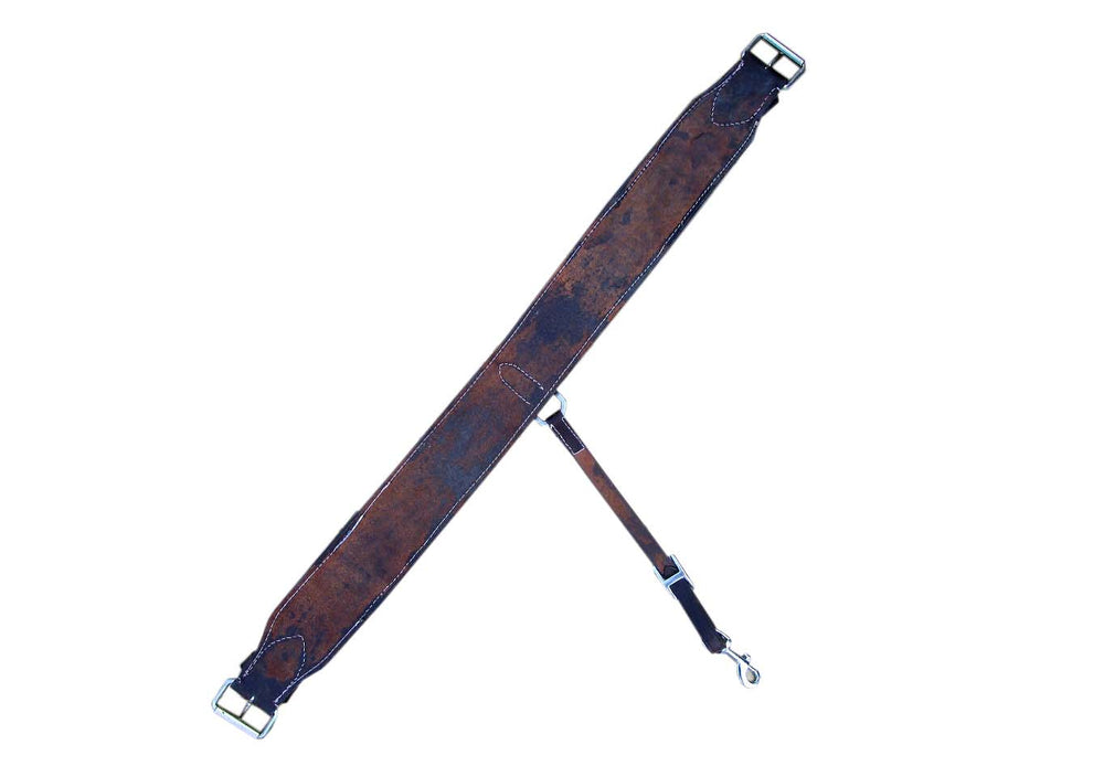 Dark Oil Leather Back Cinch Rear Trail Roping Western Saddle Girth