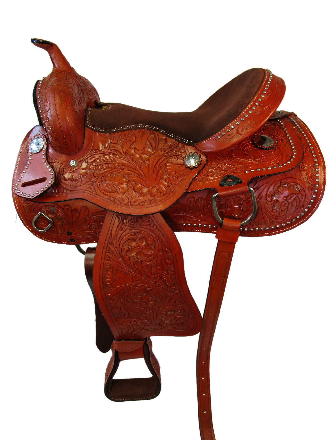 Western Saddle Barrel Racing Horse Trail Leather Tack Set 15 16 17 18 ...